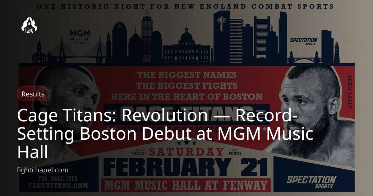 Cage Titans: Revolution — Record-Setting Boston Debut at MGM Music Hall ...